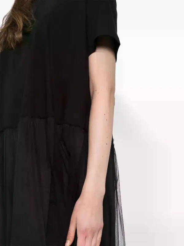 JNBY Cotton Blend Point D'esprit Tulle Jersey Dress