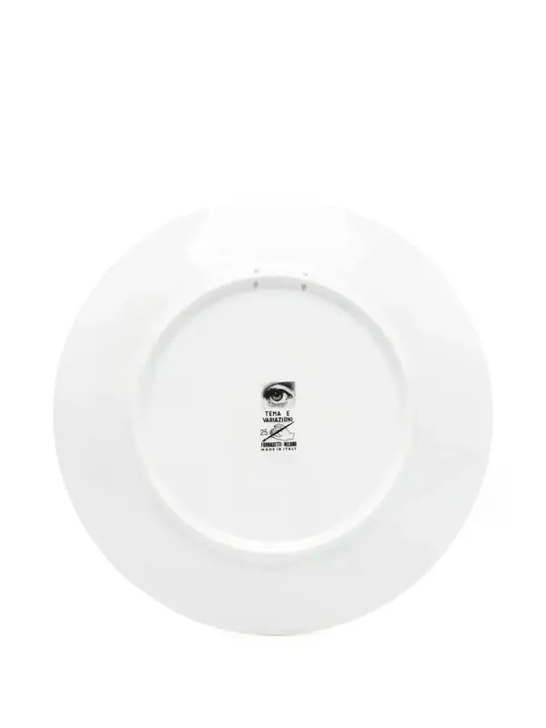 FORNASETTI Graphic Print Plate - White