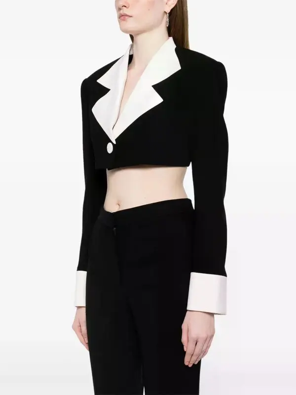 KIMHEKIM Two-tone Cropped Jacket - Black