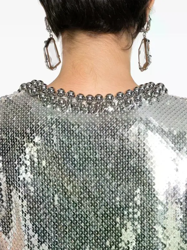 Rabanne Embellished Sequin Scoop Neck Top