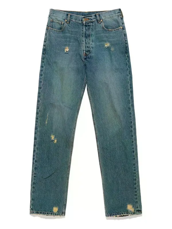 MAINLESS Distressed Frayed Hem Jeans