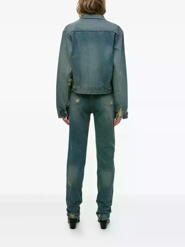 MAINLESS Distressed Frayed Hem Jeans