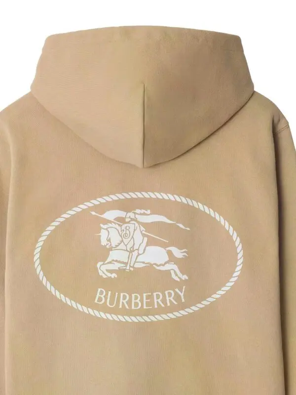 Burberry Knight Stamp Cotton Hoodie - Neutrals
