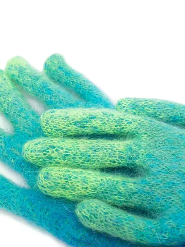 ERL Logo-intarsia Gradient Knitted Gloves