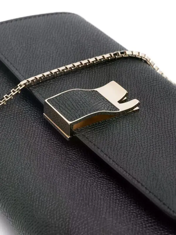 VALEXTRA Calf Leather Clutch With Chain Strap