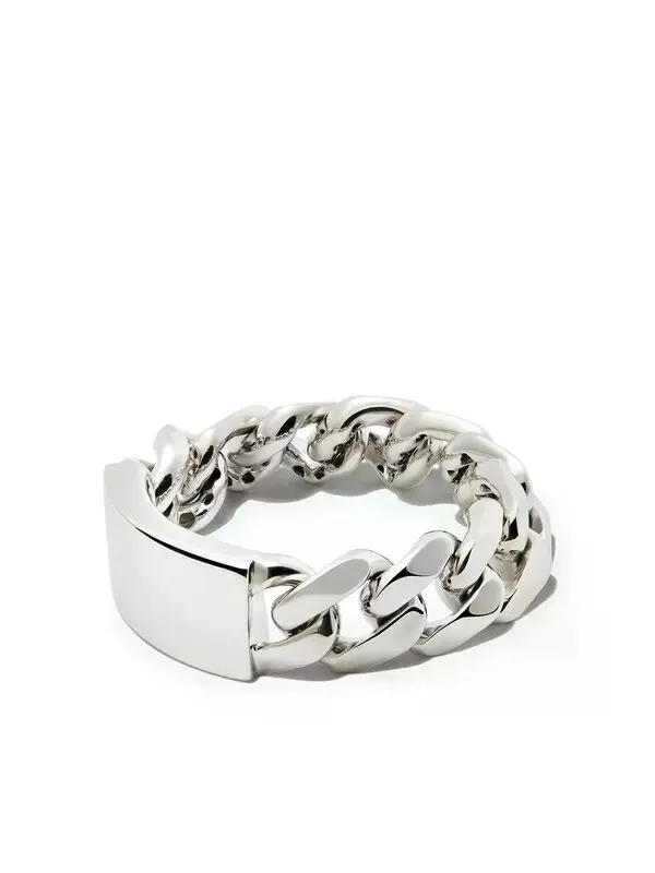 Shay 18k White Gold Flat Link Ring - Silver