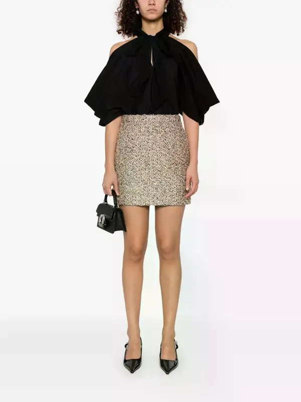 Giambattista Valli Halterneck Draped Blouse