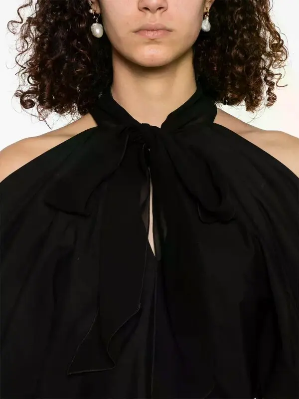 Giambattista Valli Halterneck Draped Blouse