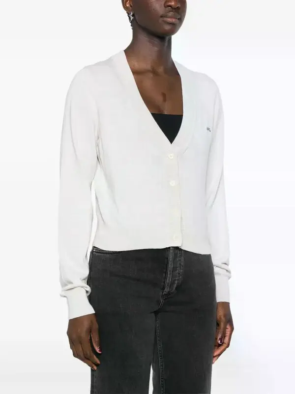 A.p.c. Logo Embroidered V-neck Cardigan