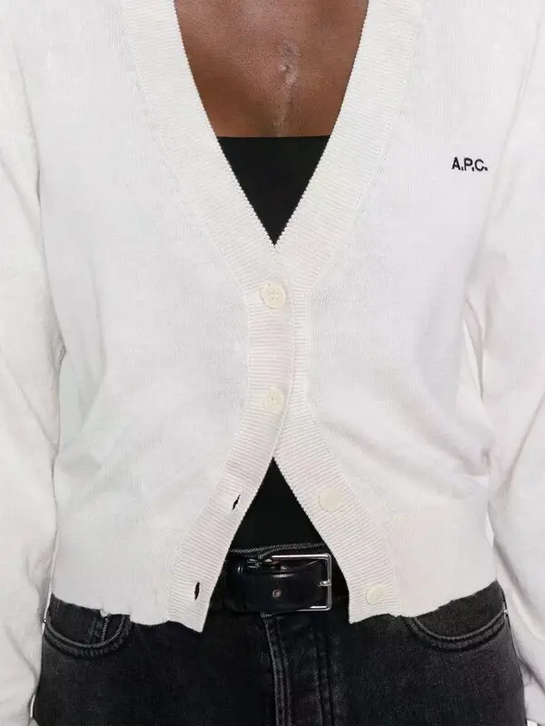 A.p.c. Logo Embroidered V-neck Cardigan