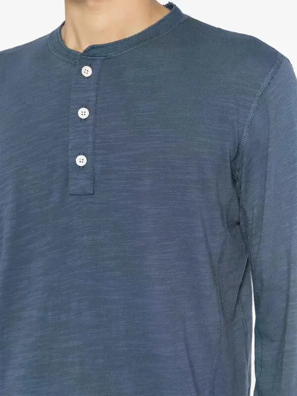 Rag & Bone Cotton Henley T-shirt - Blue