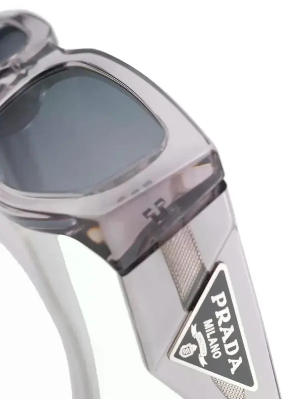 Prada Rectangle Frame Sunglasses With Triangle Logo
