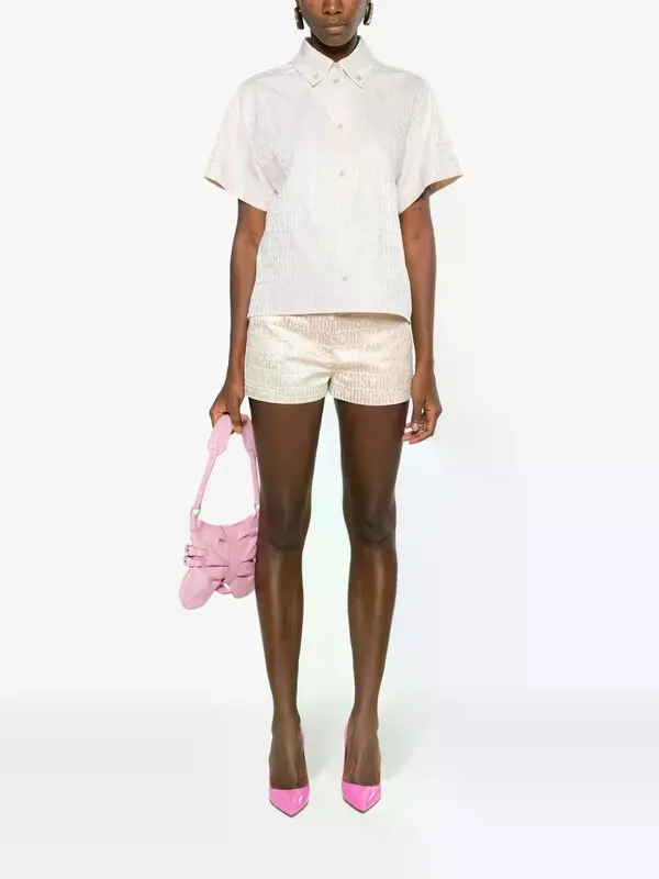 Moschino Jacquard Short Sleeve Shirt - Brown