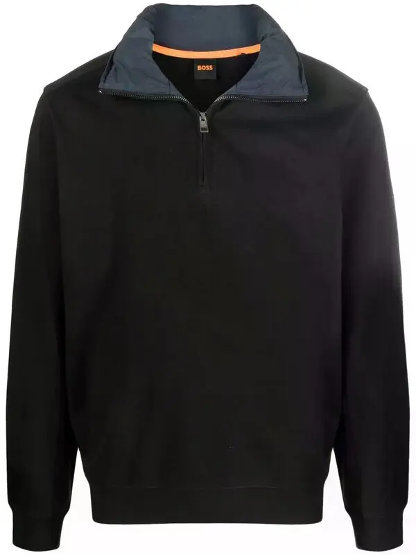 BOSS High-neck Hooded Sweatshirt - Black