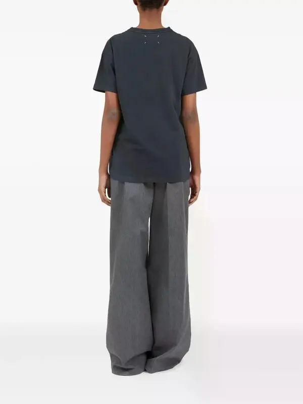 MAISON MARGIELA Logo Embroidered Cotton T-shirt - Grey