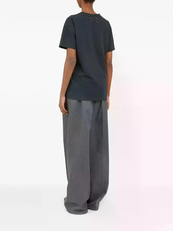 MAISON MARGIELA Logo Embroidered Cotton T-shirt - Grey