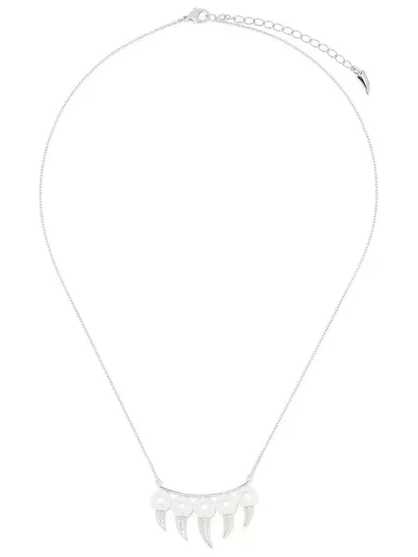 TASAKI 18kt White Gold Diamond And Pearl Necklace - Silver