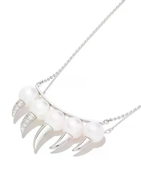 TASAKI 18kt White Gold Diamond And Pearl Necklace