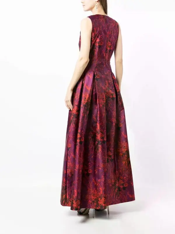 Sachin & Babi Brooke Floral Print Evening Dress - Purple