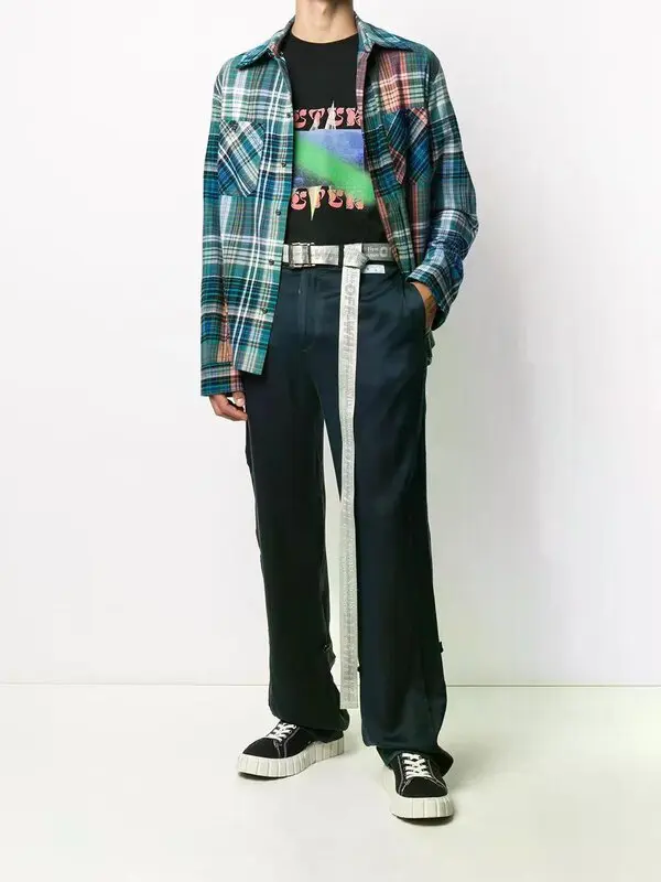 Off-White Elongated Straight-leg Silk Trousers