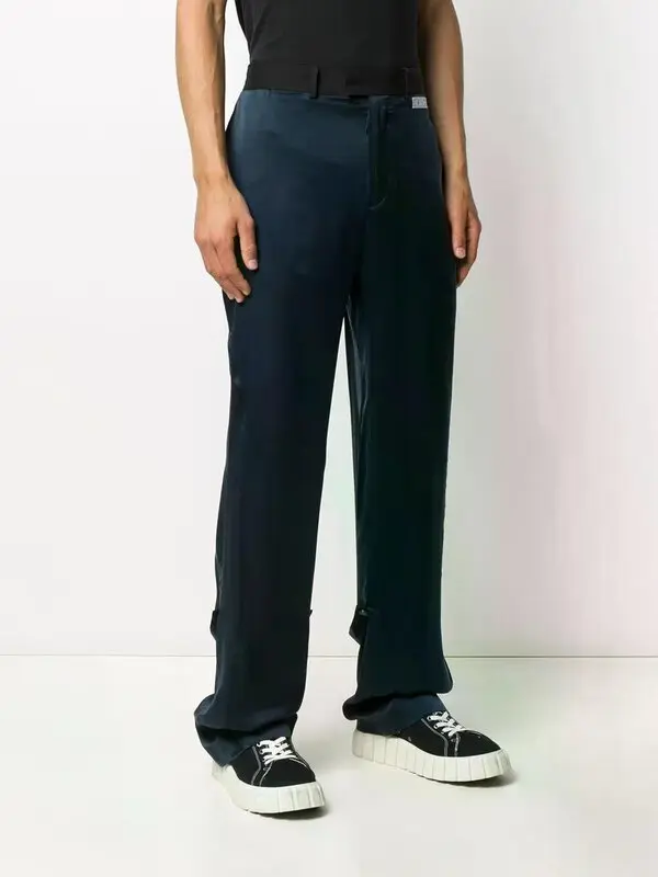 Off-White Elongated Straight-leg Silk Trousers