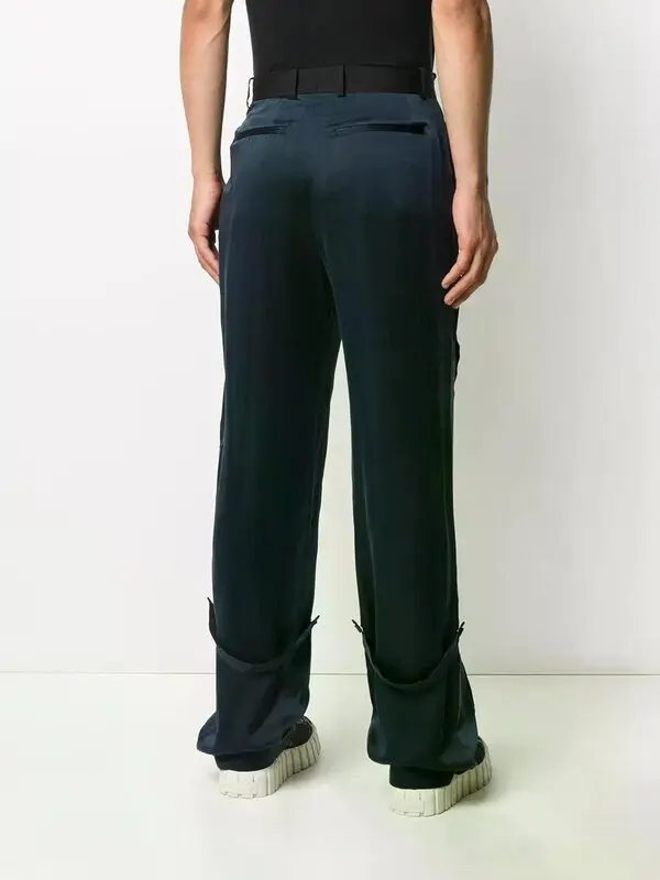 Off-White Elongated Straight-leg Silk Trousers