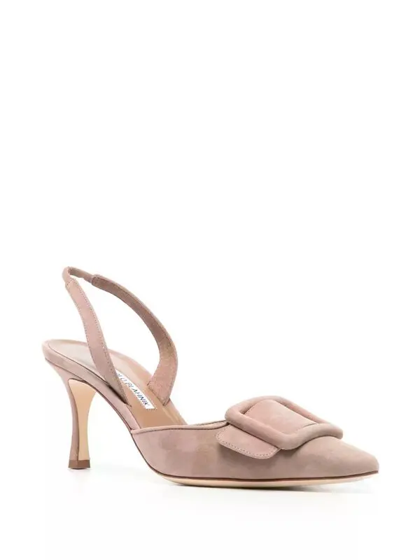 Manolo Blahnik Maysli 70mm Slingback Pumps - Neutrals