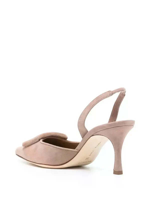 Manolo Blahnik Maysli 70mm Slingback Pumps - Neutrals