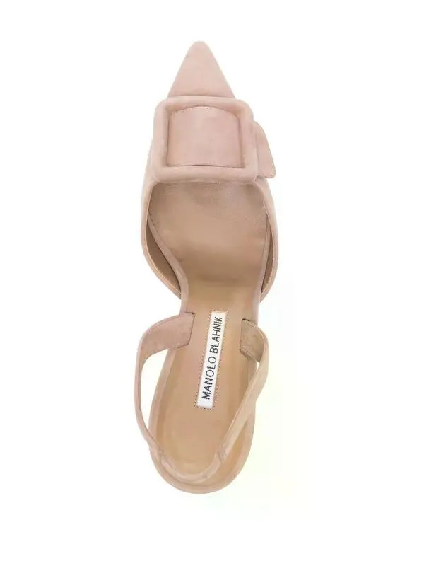 Manolo Blahnik Maysli 70mm Slingback Pumps - Neutrals