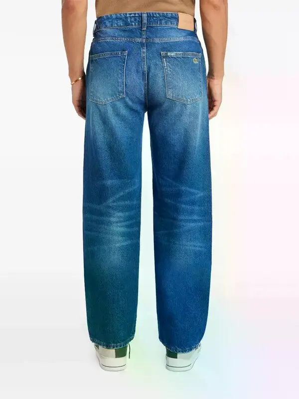 Lacoste Straight-leg Jeans In Washed Denim