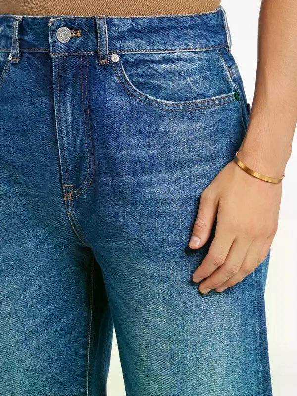 Lacoste Straight-leg Jeans In Washed Denim
