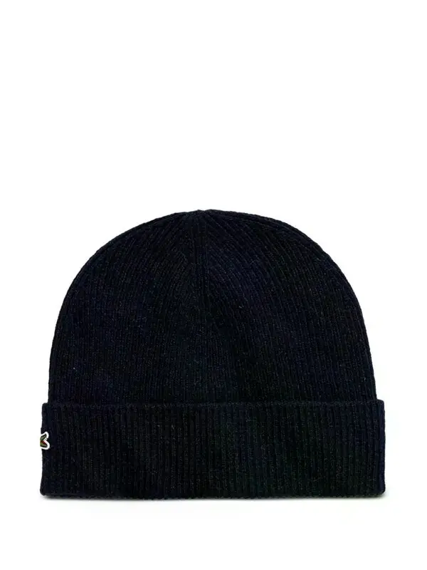 Lacoste Crocodile Appliqué Beanie - Blue