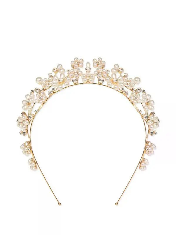 JENNIFER BEHR Laena Tiara With Pearl Detailing - Gold
