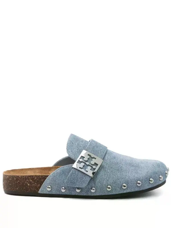 Tory Burch Mellow Mules With Stud Embellishment - Blue