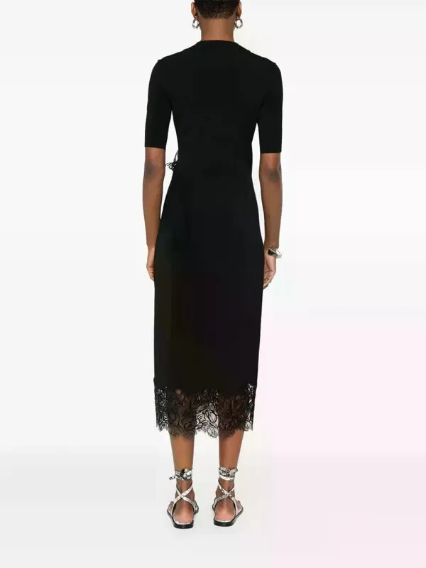 Ermanno Scervino Lace Embellished Wrap Dress