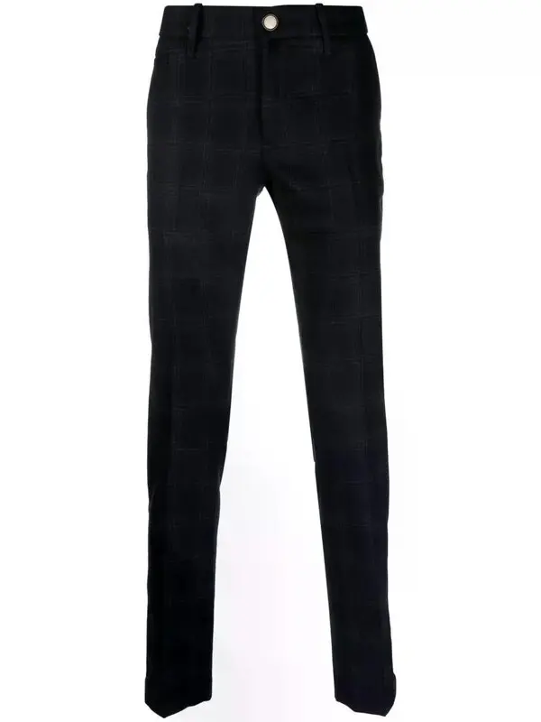 Jacob Cohen Plaid Check Wool-blend Tapered Trousers - Blue