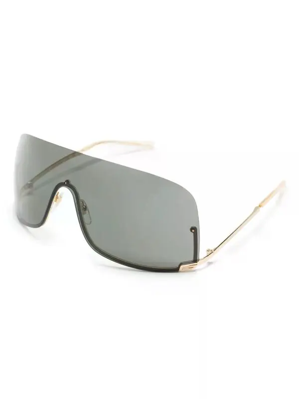 Gucci Gold-tone Metal Shield Frame Sunglasses