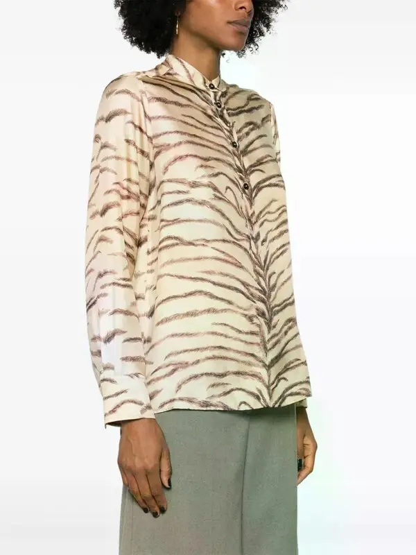 Stella McCartney Tiger Print Silk Shirt