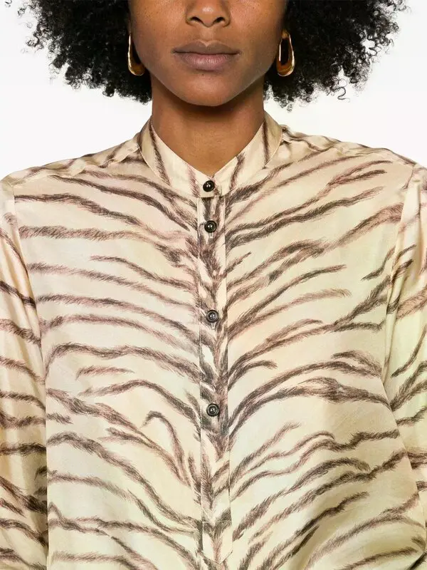 Stella McCartney Tiger Print Silk Shirt