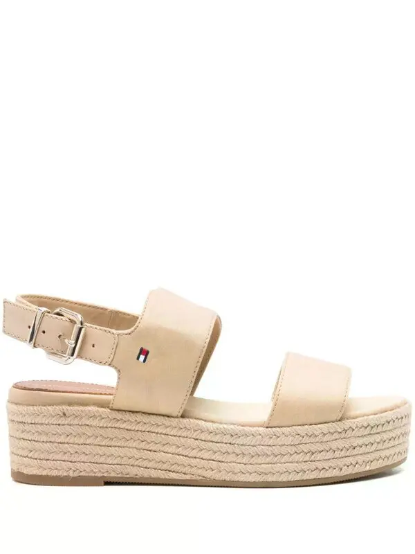 Tommy Hilfiger Braided Wedge Sandals - Neutrals