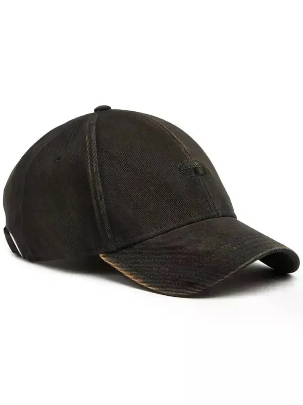 DIESEL® C-run-wash Logo-embroidered Cap - Black