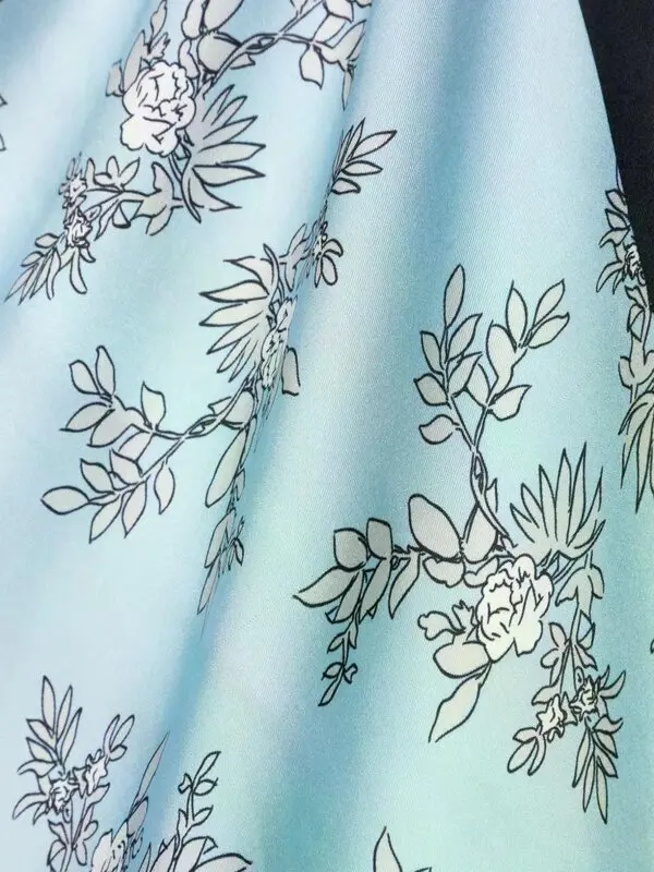 MACGRAW Floral-print Silk Scarf - Blue