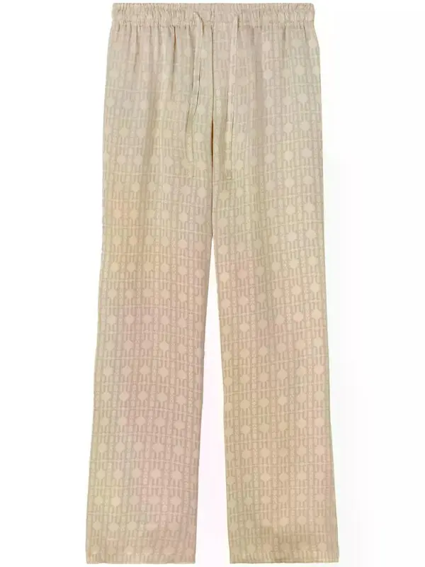Palm Angels Monogram Jacquard Wide-leg Trousers - Neutrals