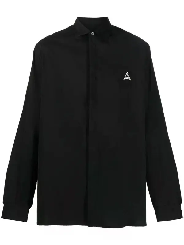 AMBUSH Logo-embroidered Cotton Shirt - Black