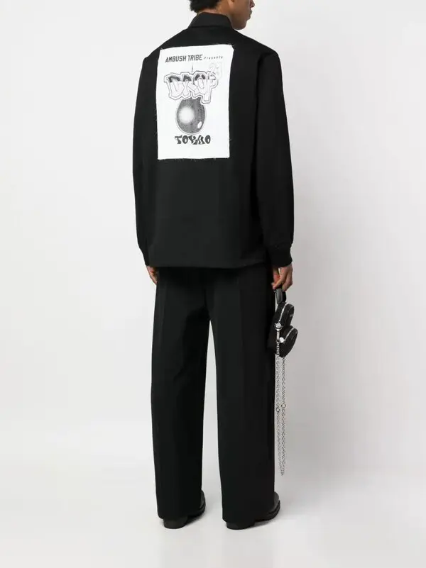 AMBUSH Logo-embroidered Cotton Shirt - Black