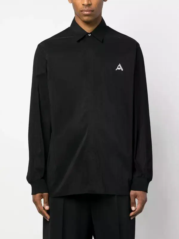 AMBUSH Logo-embroidered Cotton Shirt - Black
