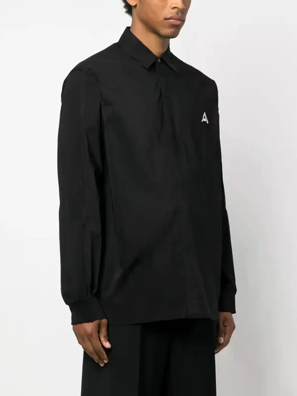 AMBUSH Logo-embroidered Cotton Shirt - Black