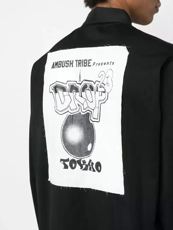 AMBUSH Logo-embroidered Cotton Shirt - Black