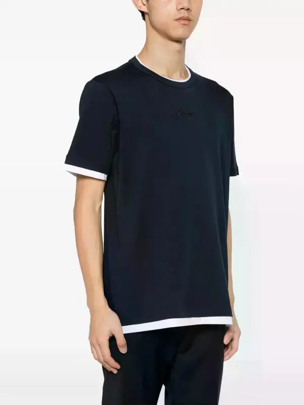 Brioni Logo-embroidered Cotton T-shirt