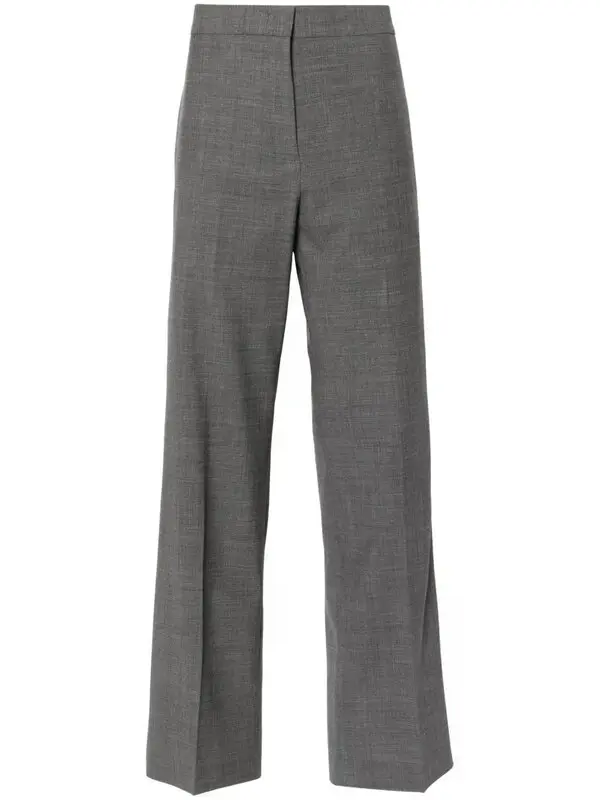 Fabiana Filippi Pressed Crease Straight-leg Trousers - Grey